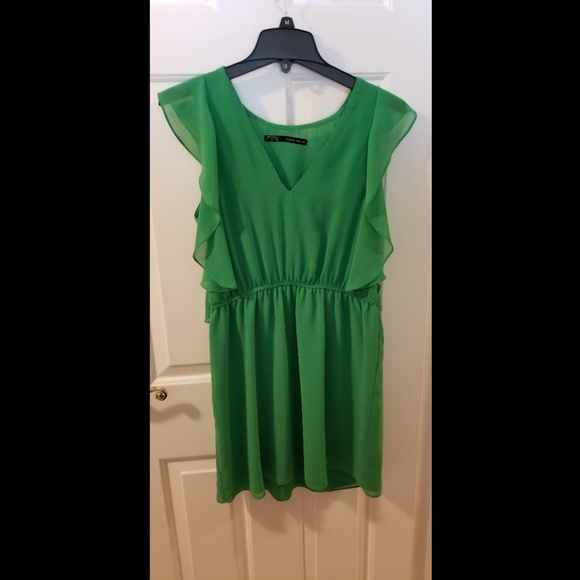 Zara | Dresses | Zara Basic Green Dress | Poshmark